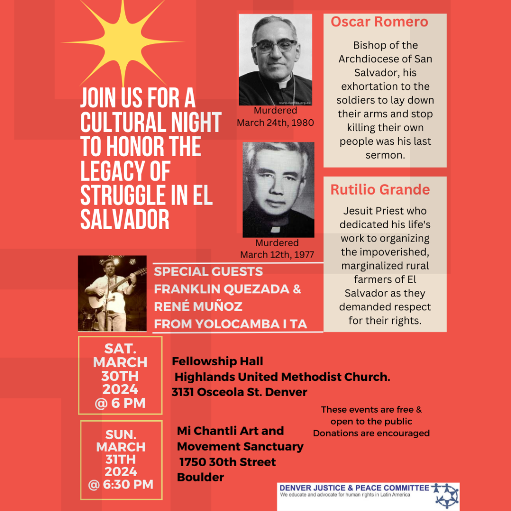 Cultural Night to Remember the Legacy of Struggle in El Salvador ...